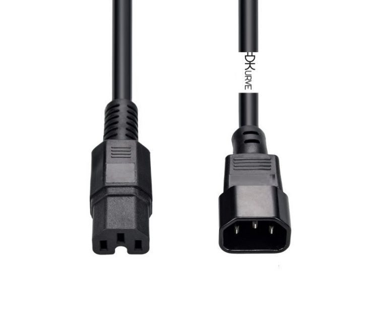 DKURVE Heavy Duty Computer Power Extension Cable (C14 to C15) / 15A 2 ...